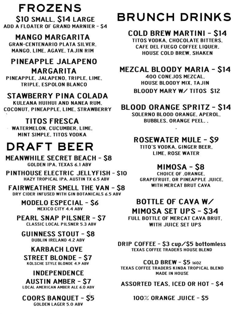 Menu – Kinda Tropical