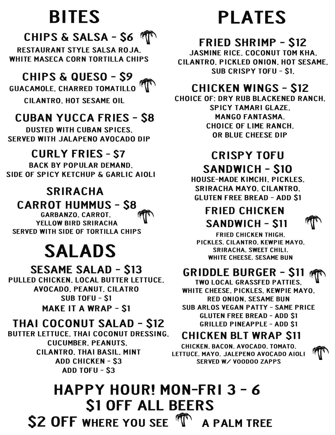 Menu – Kinda Tropical