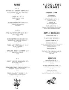 Menu – Kinda Tropical